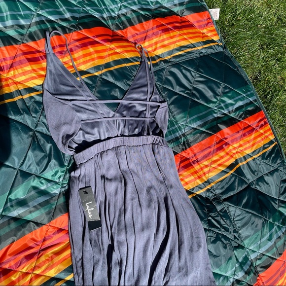 Lulus | Dresses | Lost In Paradise Slate Grey Maxi Dress | Poshmark